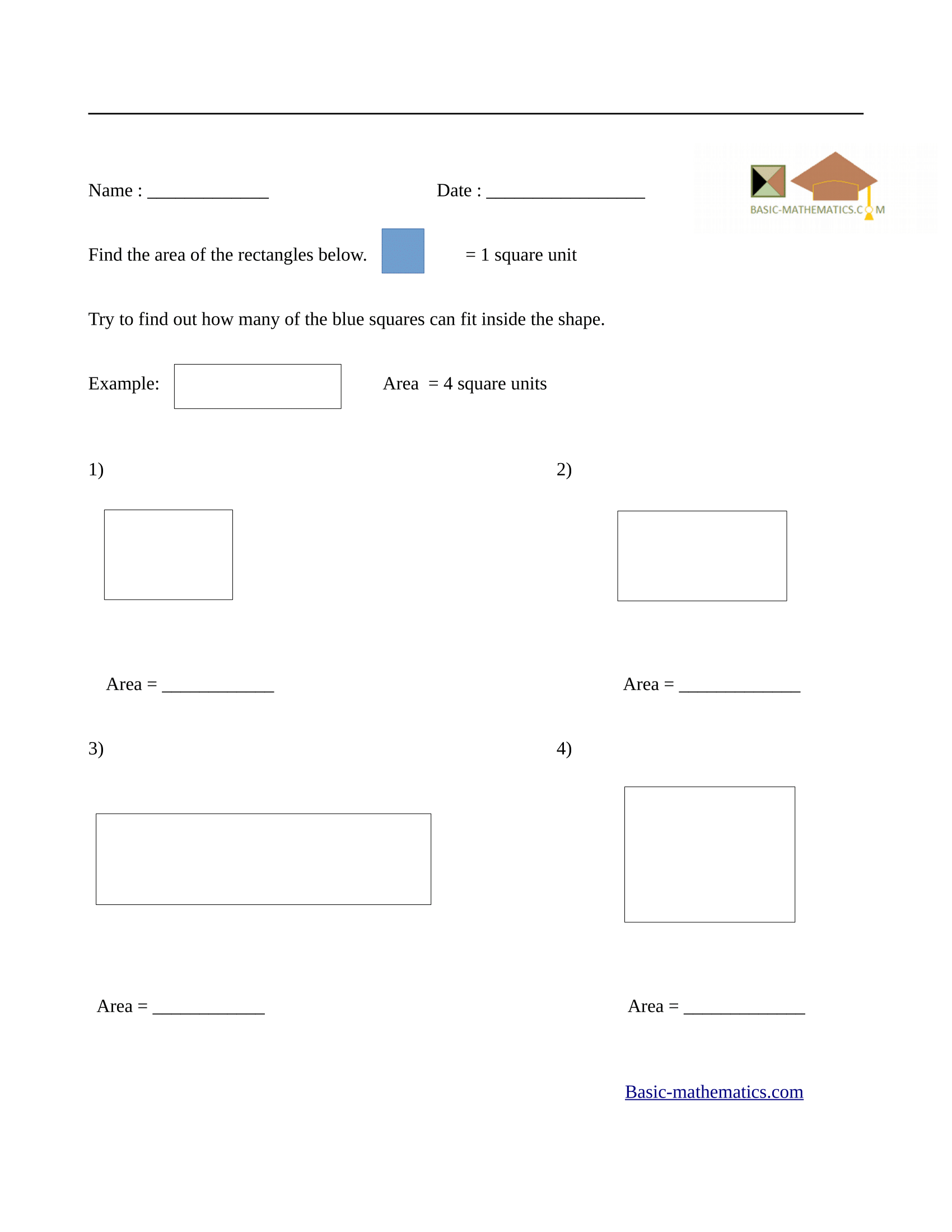 Area Worksheets